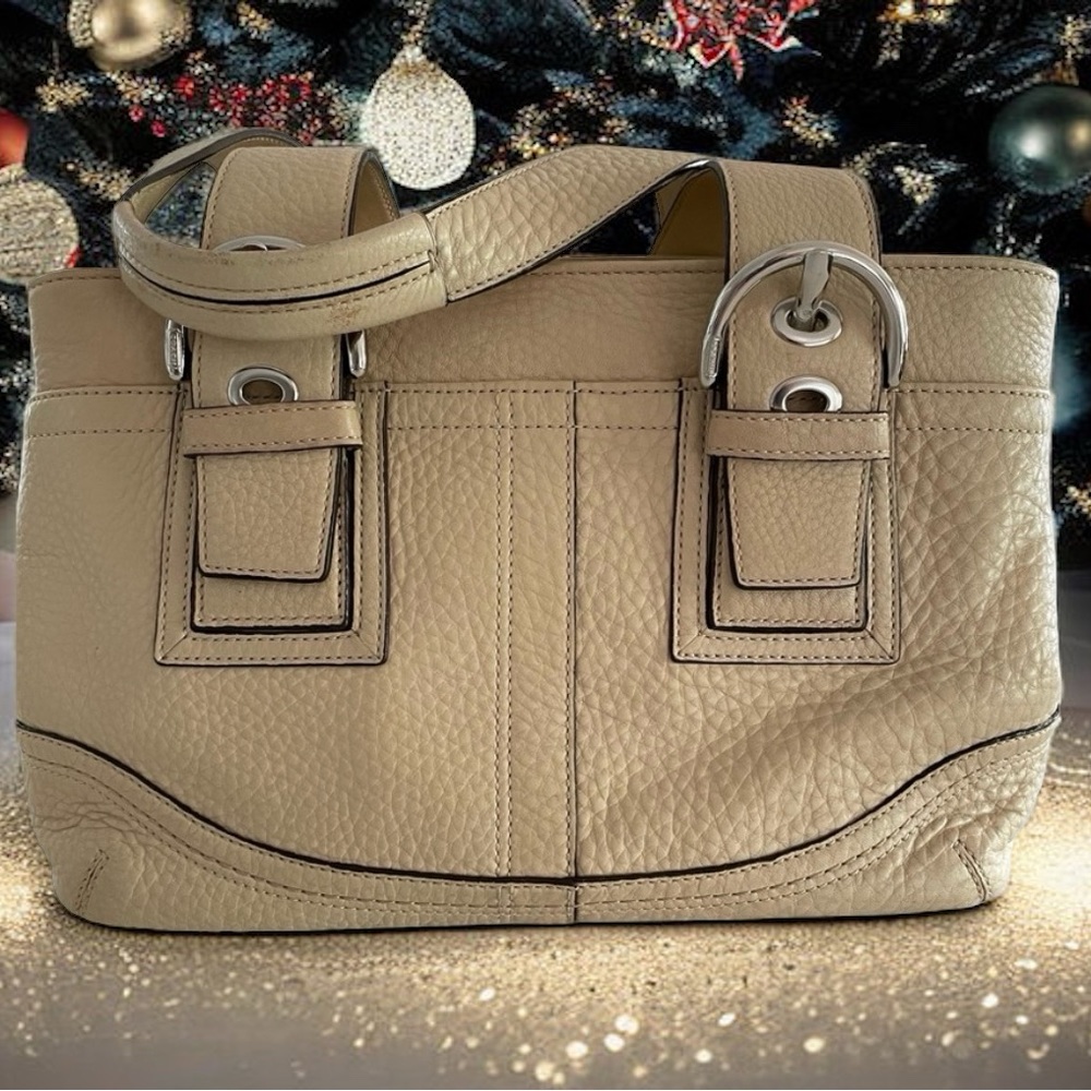 Coach Soho Pebbled Leather Satchel Ivory - Gem